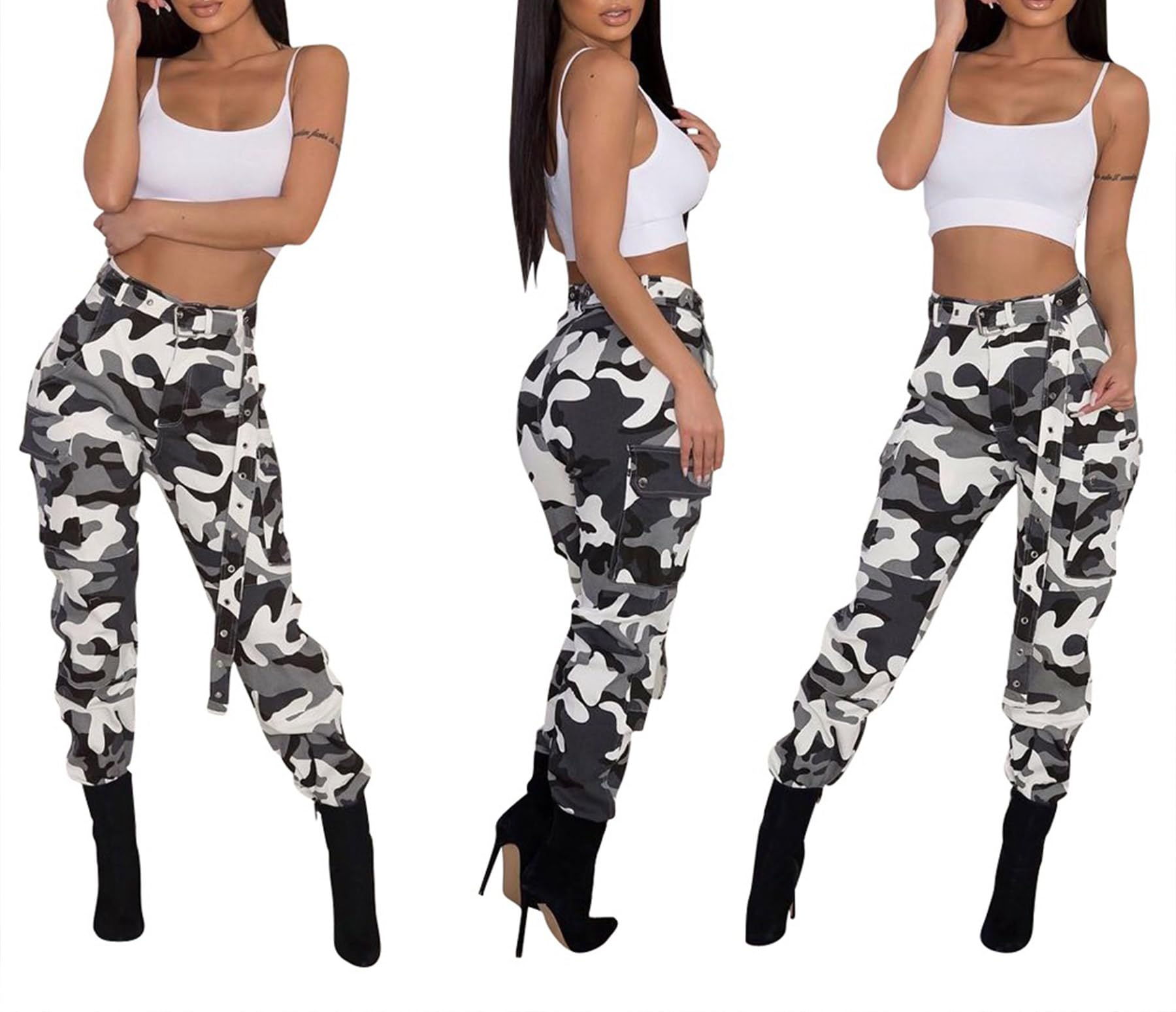 Voghtic Cargo Pants Women Camouflage, Camoflash Pants for Women, Cargo Pants Women