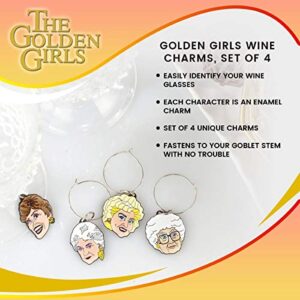 JUST FUNKY Golden Girls Wine Charms, Set of 4