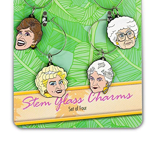 JUST FUNKY Golden Girls Wine Charms, Set of 4