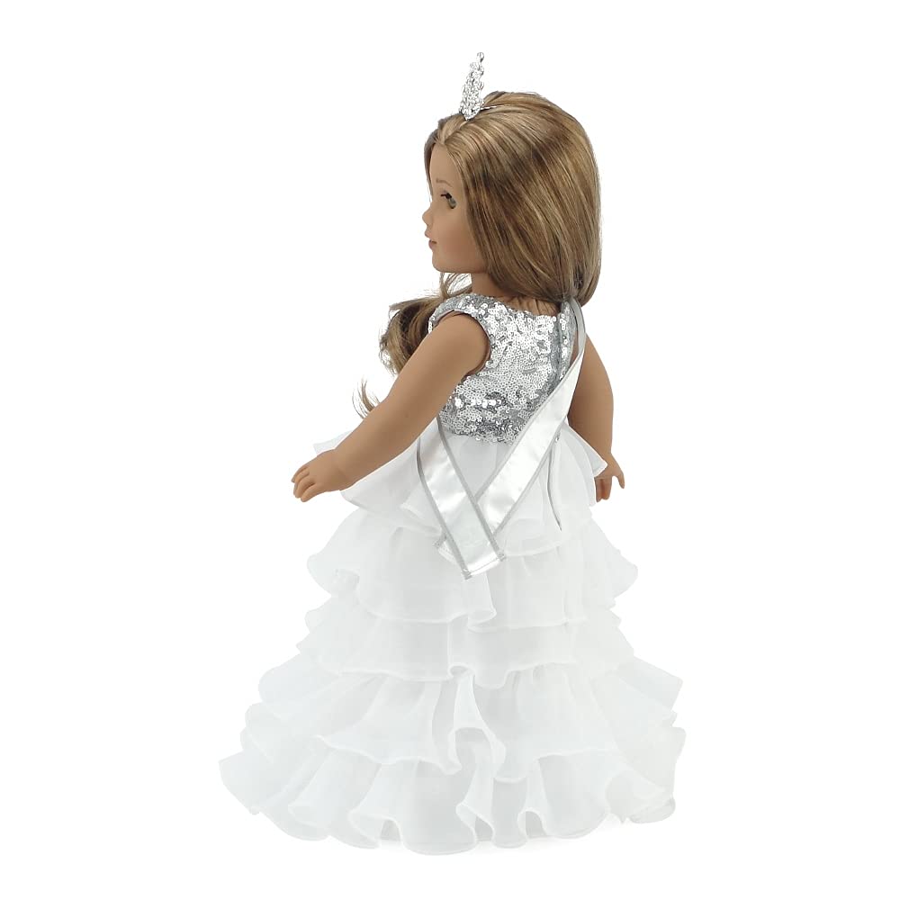 Emily Rose 18 Inch Doll Clothes and Accessories | 18" Doll Ball Gown Pageant Dress with Sash & Sparkling Crown Tiara Accessory! | Compatible with American Girl Dolls