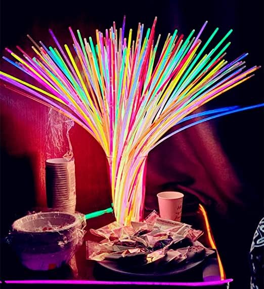 Glow Fever Glowsticks Bulk - 22” Glow Necklaces and Bracelets Party Pack Neon Light Sticks with Connectors - DIY Glowsticks for Concert, Wedding, & Birthday by Party Dragon - Pink, 100 ct