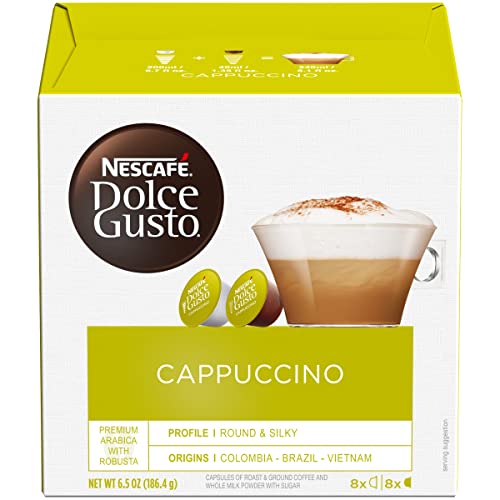 Dolce Gusto Nescafe Coffee Pods, Cappuccino, 16 capsules (Pack of 3)