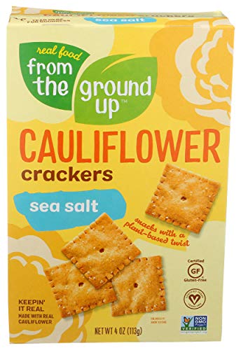 From The Ground Up, Cauliflower Crackers Sea Salt, 4 Ounce