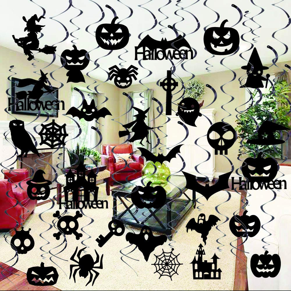 GOER 39 Pcs Halloween Hanging Swirls for Halloween Party Supplies Decorations