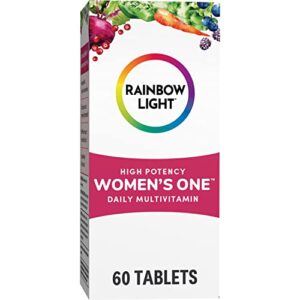 rainbow light womens one high-potency daily multivitamin, womens multivitamin provides high-potency immune support, with vitamin c, biotin and ashwagandha, vegetarian, 60 count