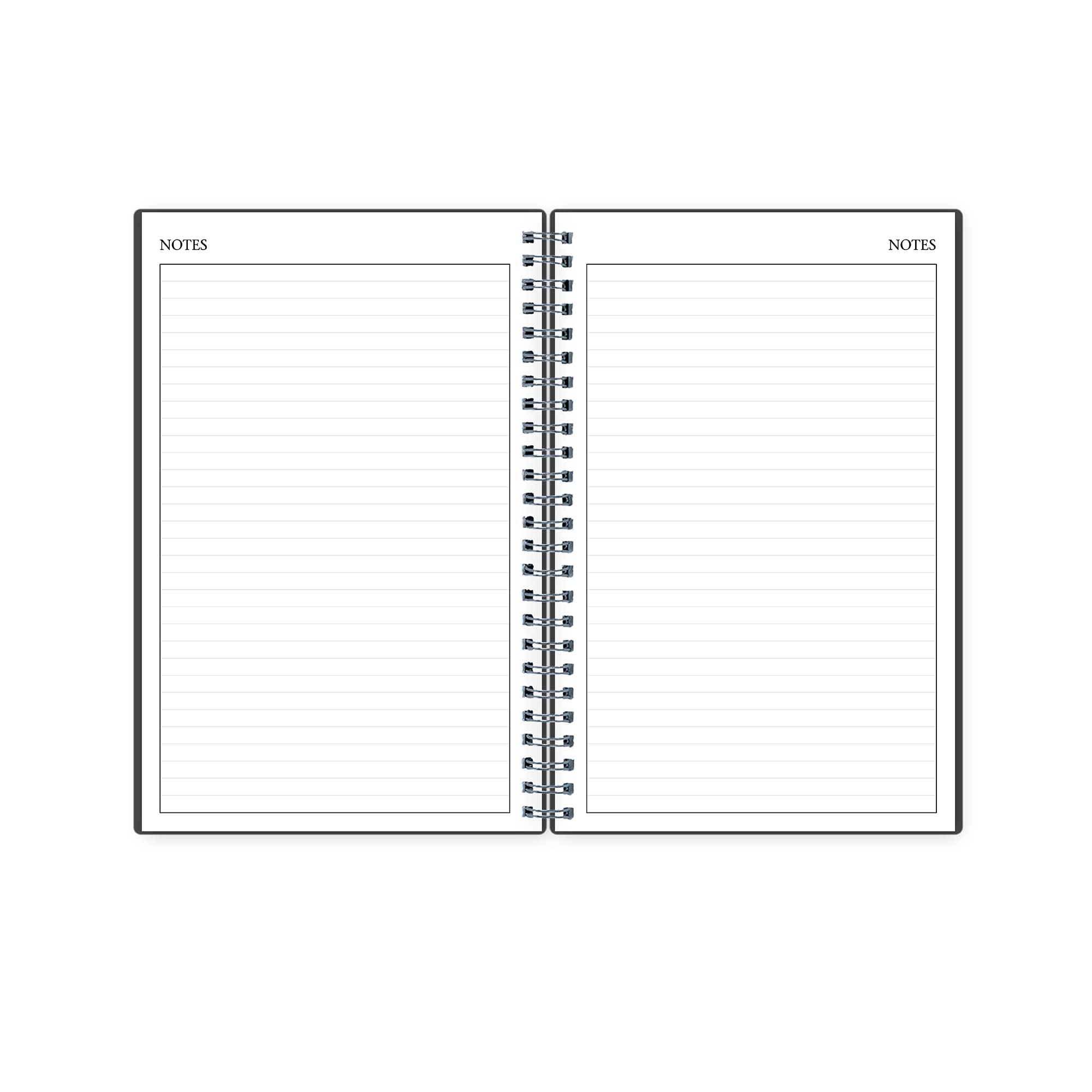 Blue Sky Undated Daily Planner, Flexible Cover, Twin-Wire Binding, 5.5" x 8.5", Passages