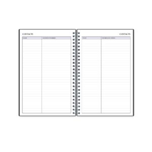 Blue Sky Undated Daily Planner, Flexible Cover, Twin-Wire Binding, 5.5" x 8.5", Passages