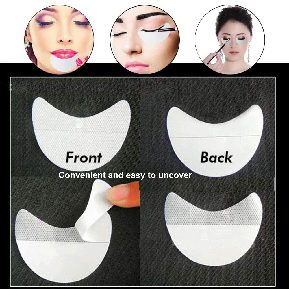 ADAMAI Pack of 100pcs Professional Disposable Eyeshadow Shields Under Eye Eyeshadow Gel Pad Patches Eyelash Extensions Lip Makeup