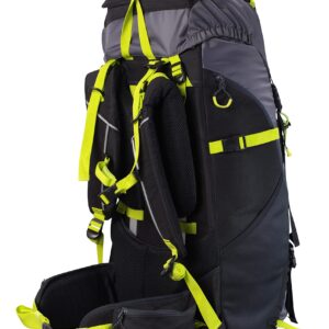 Mountain Warehouse Carrion 65L Rucksack - Padded Back Daypack Bagback Charcoal