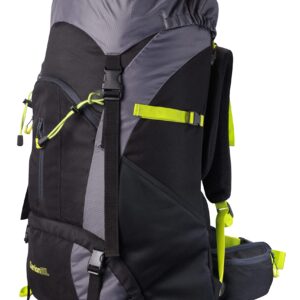 Mountain Warehouse Carrion 65L Rucksack - Padded Back Daypack Bagback Charcoal