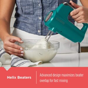 Black+Decker MX600T Helix Performance Premium Hand, 5-Speed Mixer, Teal