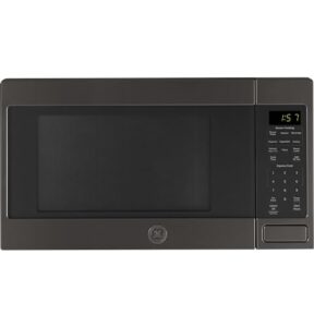 ge jes1657bmts microwave oven, black stainless steel, 13.625 in