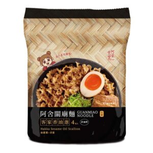 a-sha chewy knife cut squiggly noodles with sesame scallion sauce - healthy ramen noodles, 1 bag(4 servings)