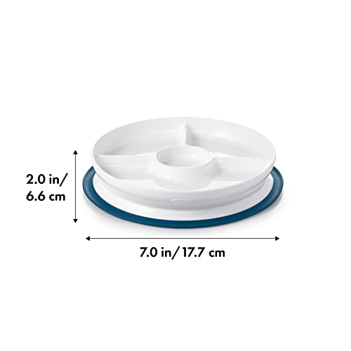 OXO Tot Stick & Stay Suction Divided Plate - Navy