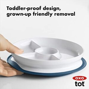 OXO Tot Stick & Stay Suction Divided Plate - Navy