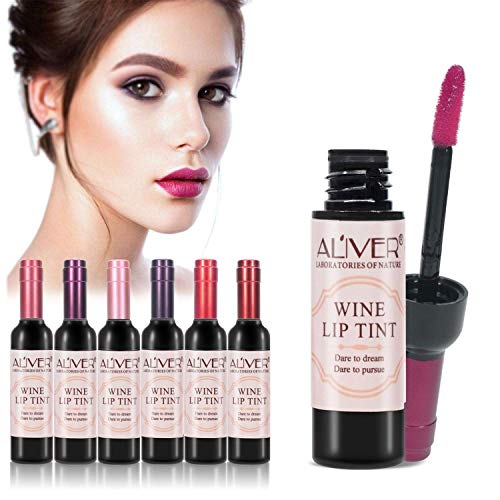 6 Colors Lip Gloss Set Wine Lipstick Matte Long Lasting Waterproof Lip Tint Set Lip Stain