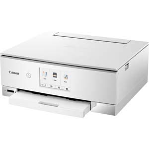 Canon TS8220 Wireless All in One Photo Printer with Scannier and Copier, Mobile Printing, White, Works with Alexa