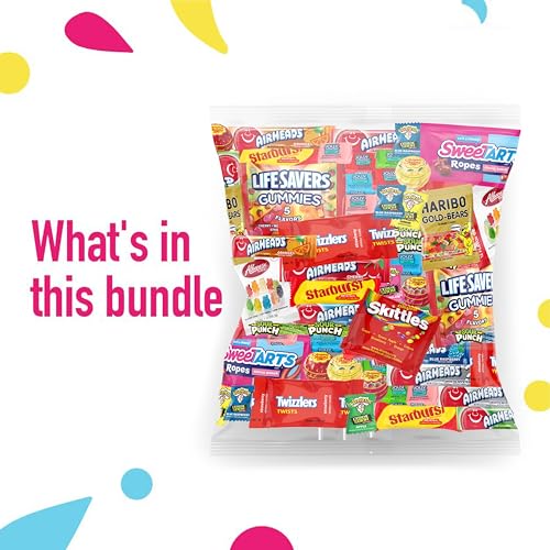 Bulk Assorted Fruit Candy - Starburst, Skittles, Gummy Life Savers, Air Heads, Jolly Rancher, Sour Punch, Haribo Gold-Bears, Gummy Bears & Twizzlers (32 Oz Variety Pack)