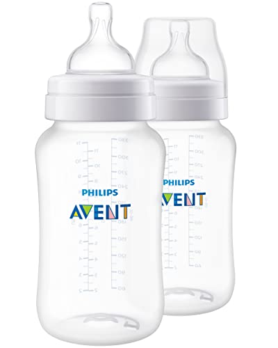 Philips Avent Anti-Colic Baby Bottle 11oz, Clear, Pack of 2, SCF406/24