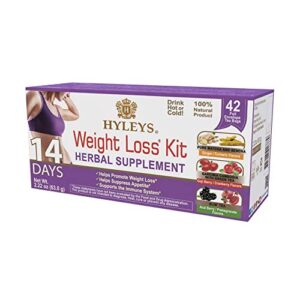 hyleys 14 day weight loss tea - 42 tea bags (1 pack), detox tea for cleanse (100% natural, sugar free, gluten free and non-gmo)