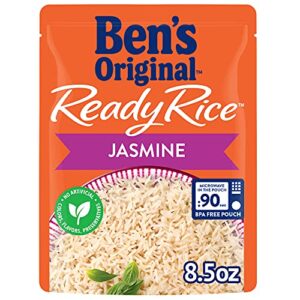 ben's original ready rice jasmine rice, easy dinner side, 8.5 oz pouch (pack of 6)