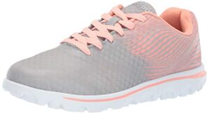 propét women's bailey shoe, grey/peach, 06 d us