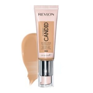 revlon photoready candid natural finish foundation, with anti-pollution, antioxidant, anti-blue light ingredients, dune (300), 0.75 fluid oz