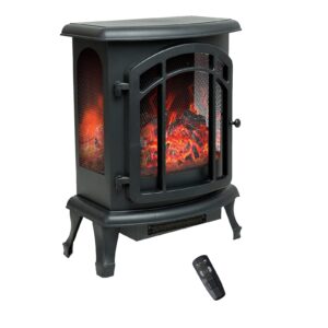 flame&shade electric fireplace stove for indoor use, 24 inch portable freestanding space heater with remote