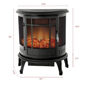 FLAME&SHADE Electric Fireplace Stove for Indoor use, 25 inch Portable Freestanding Space Heater with Remote