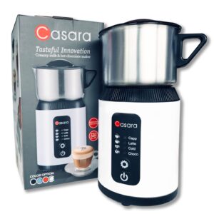 casara milk frother and steamer machine, warm and cold milk foamer,professional frothing standard,4-in-1 functions,dishwasher safe,27oz detachable foam maker for latte,cappuccinos,hot chocolate