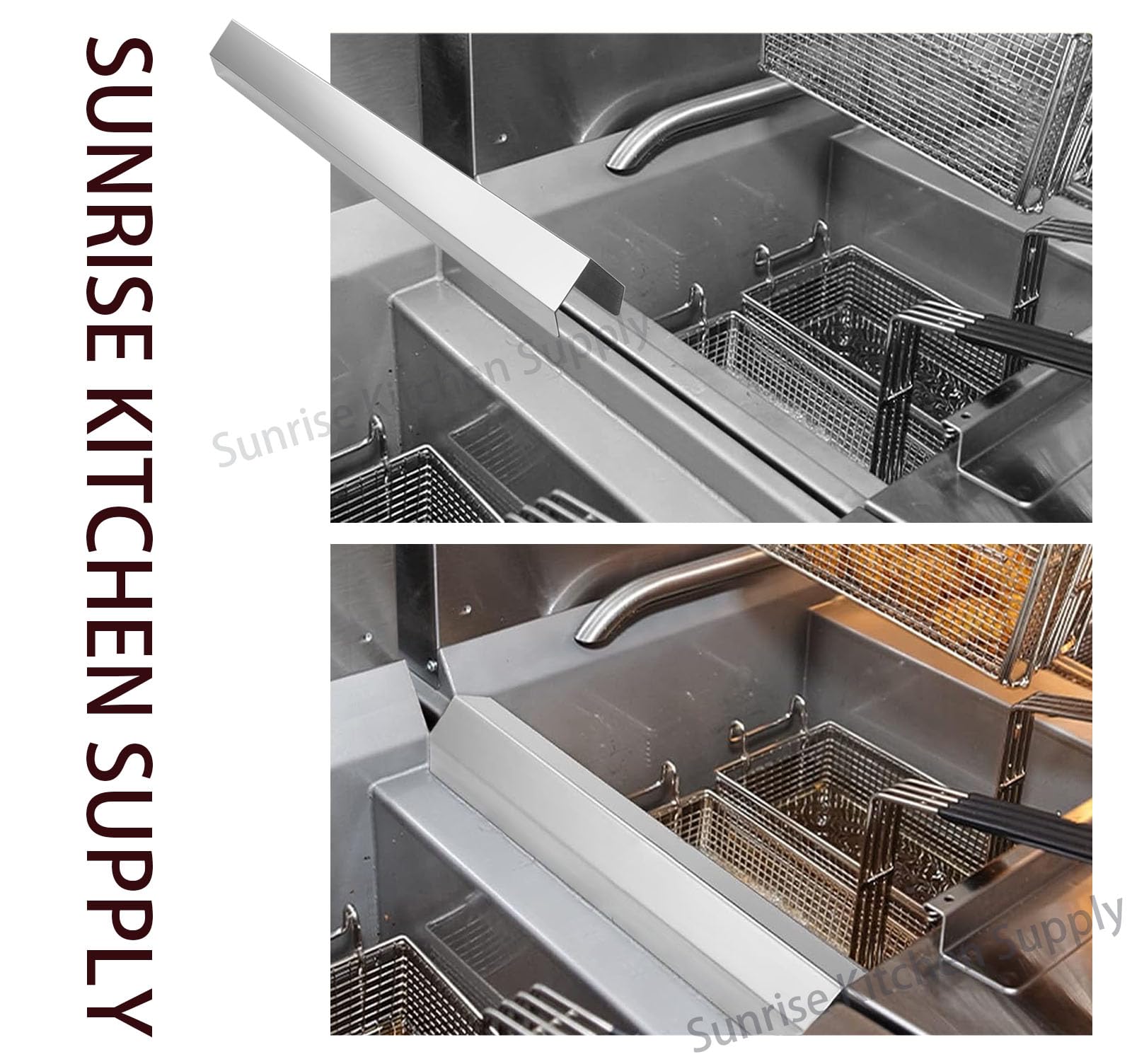 Sunrise Kitchen Supply Stainless Steel Deep Fryer Joining Strip/Connector (23 3/8"L x 2 3/8"W)