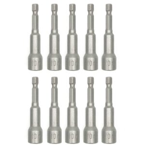 xmhf 10mm nut driver bit socket adapter hex shank extension drill bit hex bit magnetic 10pcs