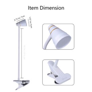 CeSunlight LED Clip Desk Lamp, Headboard Light with Strong Clamp, Bed Reading Light with 3000k-6500K Adjustable Color Temperature Options for Brighter Illumination (Milky White)