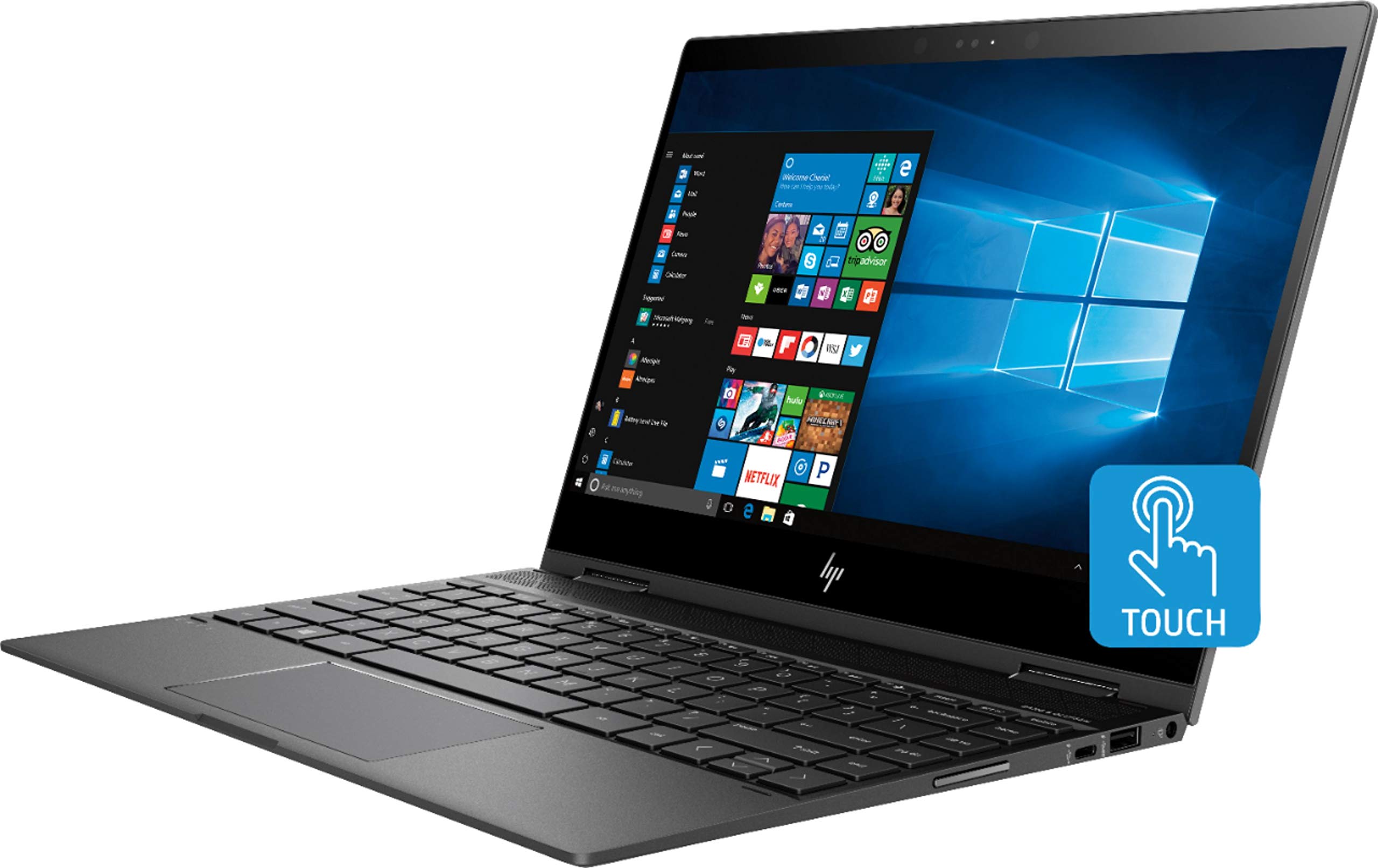 HP Envy x360 2-in-1 13.3" FHD Touch-Screen Premium Build Laptop Computer, AMD Ryzen 5 2500U up to 3.6GHz, 8GB RAM, 128GB SSD, WiFi, Bluetooth, Windows 10