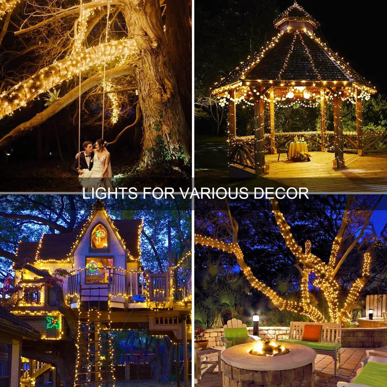 JMEXSUSS 66ft 200 LED Outdoor Christmas Lights, Warm White Christmas Tree Lights Plug in, 8 Modes Christmas String Lights for Outside Tree Bedroom Wedding Party Indoor Ceiling Home Decorations