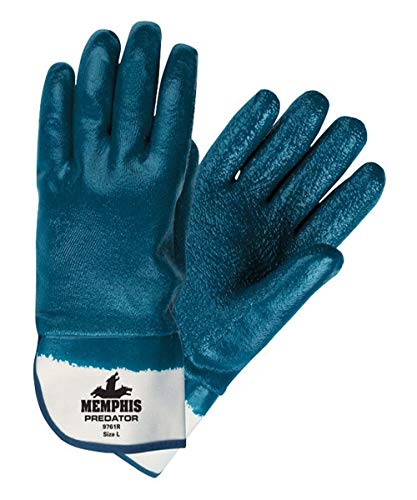 MCR Safety 9761RXL Predator Rough Finish Nitrile Coated Glove, X-Large, Blue (Pack of 12)