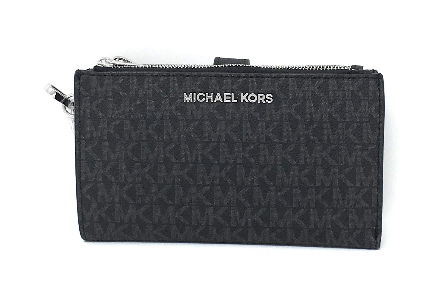 Michael Kors Jet Set Double Zip Wristlet Black PVC