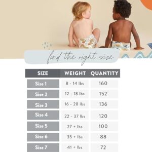 The Honest Company Clean Conscious Diapers | Plant-Based, Sustainable | Wingin' It + Catching Rainbows | Super Club Box, Size 5 (27+ lbs), 100 Count