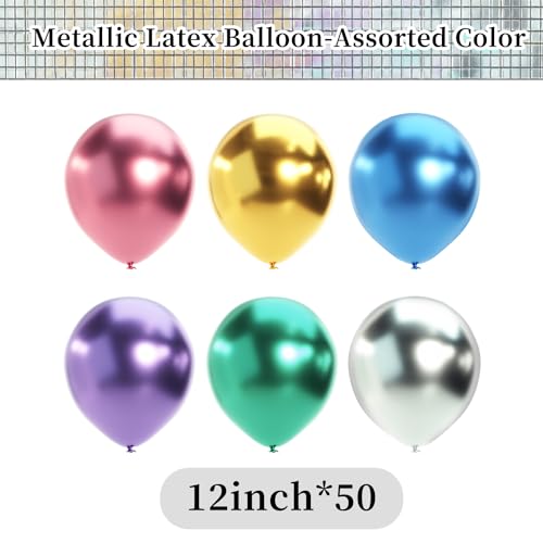 Party Balloons 12inch 50pcs Assorted Color Metallic Latex Balloons Birthday Helium Balloons