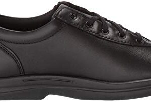 Apex Women's Liv Leather Lace-Up Black Sneaker, 8.5 X-Wide