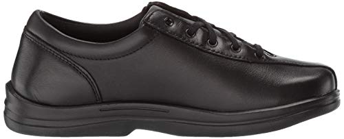 Apex Women's Liv Leather Lace-Up Black Sneaker, 8.5 X-Wide