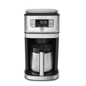 cuisinart dgb-850 burr grind & brew 10-cup coffeemaker with thermal carafe, black/stainless steel, silver