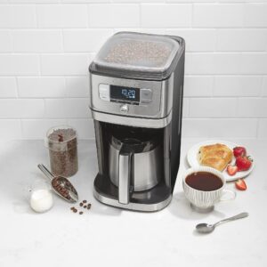 Cuisinart DGB-850 Burr Grind & Brew 10-Cup Coffeemaker with Thermal Carafe, Black/Stainless Steel, Silver