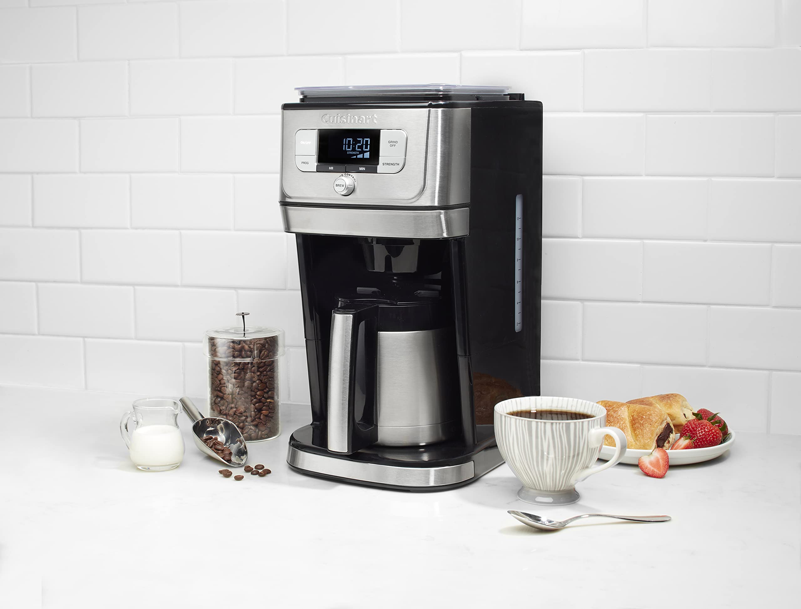 Cuisinart DGB-850 Burr Grind & Brew 10-Cup Coffeemaker with Thermal Carafe, Black/Stainless Steel, Silver