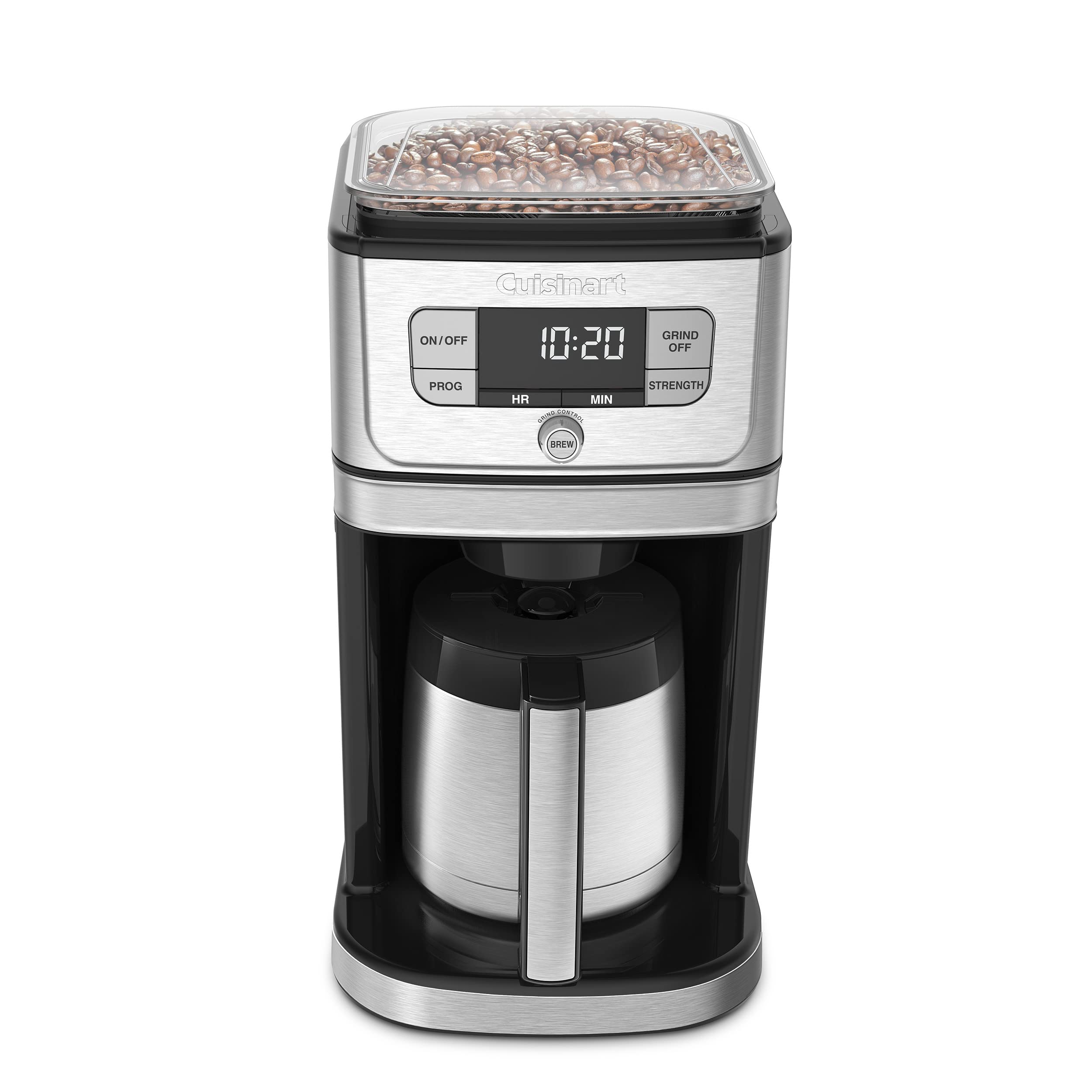 Cuisinart DGB-850 Burr Grind & Brew 10-Cup Coffeemaker with Thermal Carafe, Black/Stainless Steel, Silver