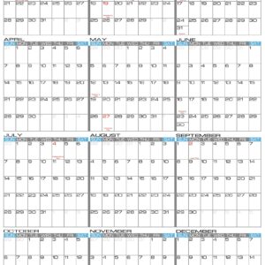 JJH Planners - Laminated - 24" X 36" Large 2024 Erasable Wall Calendar - Vertical 12 Month Yearly Annual Planner (24v-24x36)