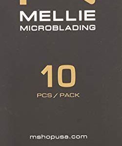 PACK Of 10 Mellie's Signature Microblading Disposable Pen - U SHAPE .18mm - Sterile - Sharp Blade & Non Slip Grip With Pigment Sponge - 18U Microblading Needles