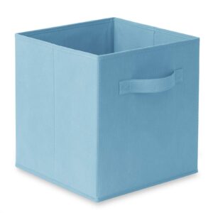 Casafield Set of 6 Collapsible Fabric Cube Storage Bins, Baby Blue - 11" Foldable Cloth Baskets for Shelves, Cubby Organizers & More