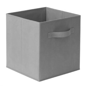 Casafield Set of 6 Collapsible Fabric Cube Storage Bins, Gray - 11" Foldable Cloth Baskets for Shelves, Cubby Organizers & More