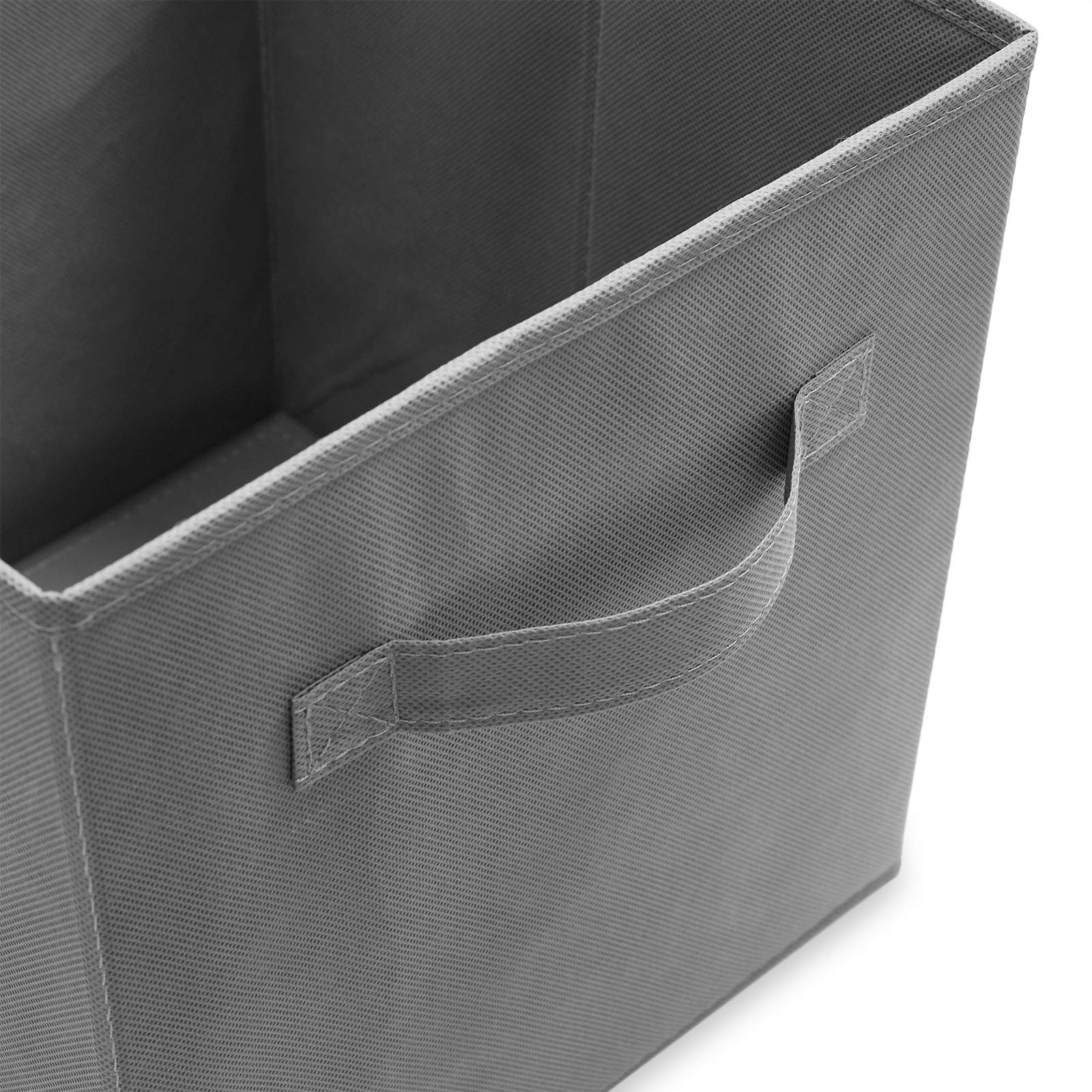 Casafield Set of 6 Collapsible Fabric Cube Storage Bins, Gray - 11" Foldable Cloth Baskets for Shelves, Cubby Organizers & More